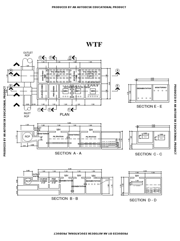 Section E E Plan Produced By An Autodesk Educational Product Pdf