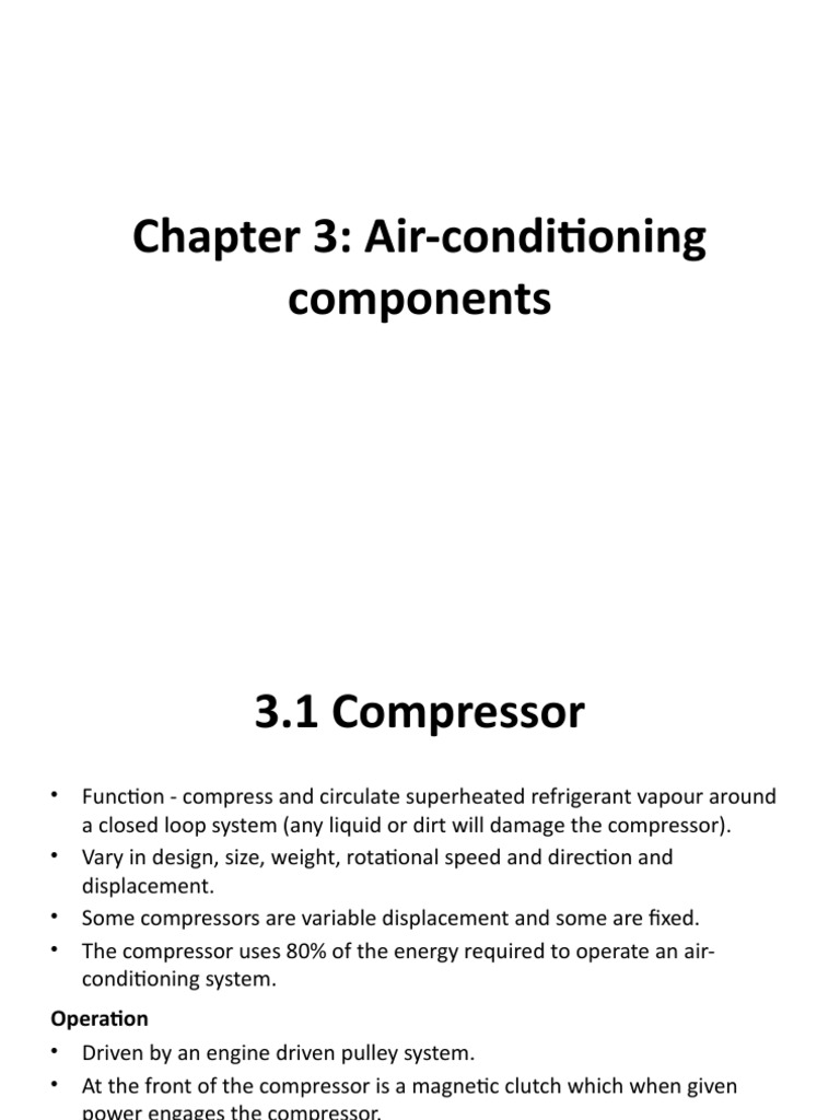 C3 Air Conditioning Components Pdf Heat Exchanger Thermodynamics