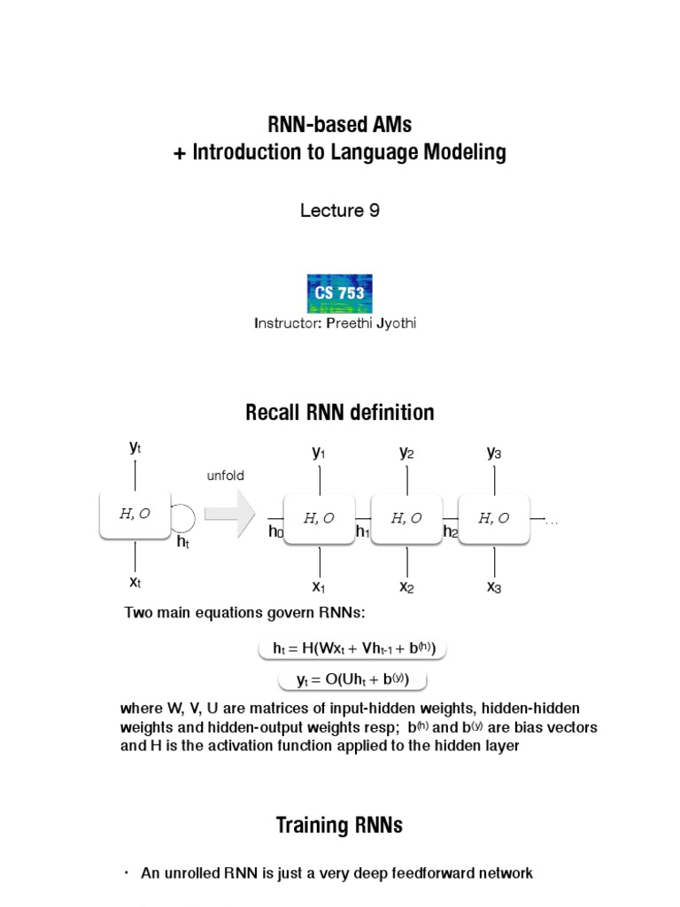 Rnn-Based Ams + Introduction To Language Modeling: Instructor: Preethi ...
