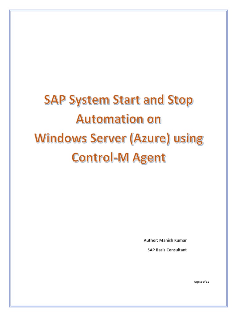 SAP System Start and Stop Automation | PDF
