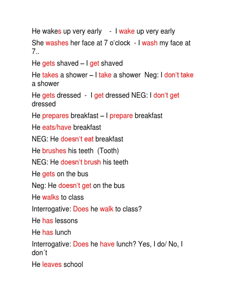 Daily Routine and Free Time Activities PDF | PDF