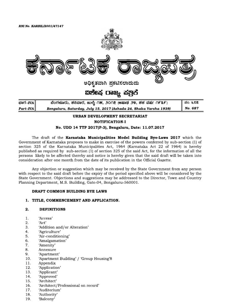 Bangalore Building BYE LAWS PDF | PDF