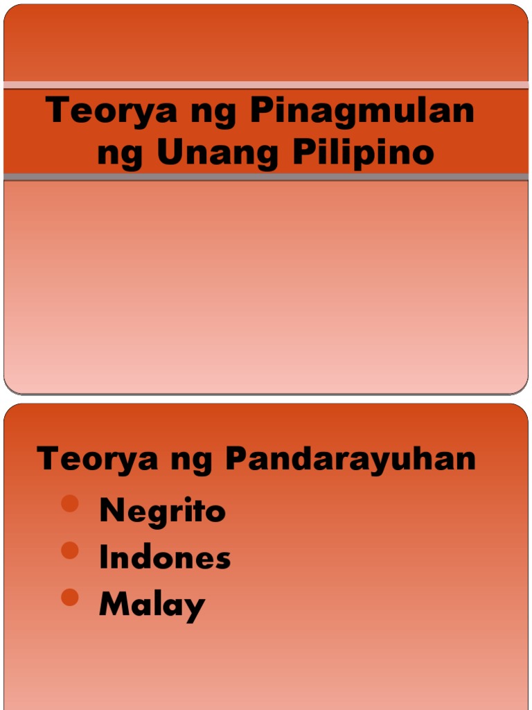 Aralin 2 AP 5 Teorya Na Pinagmulan NG Pilipino | PDF