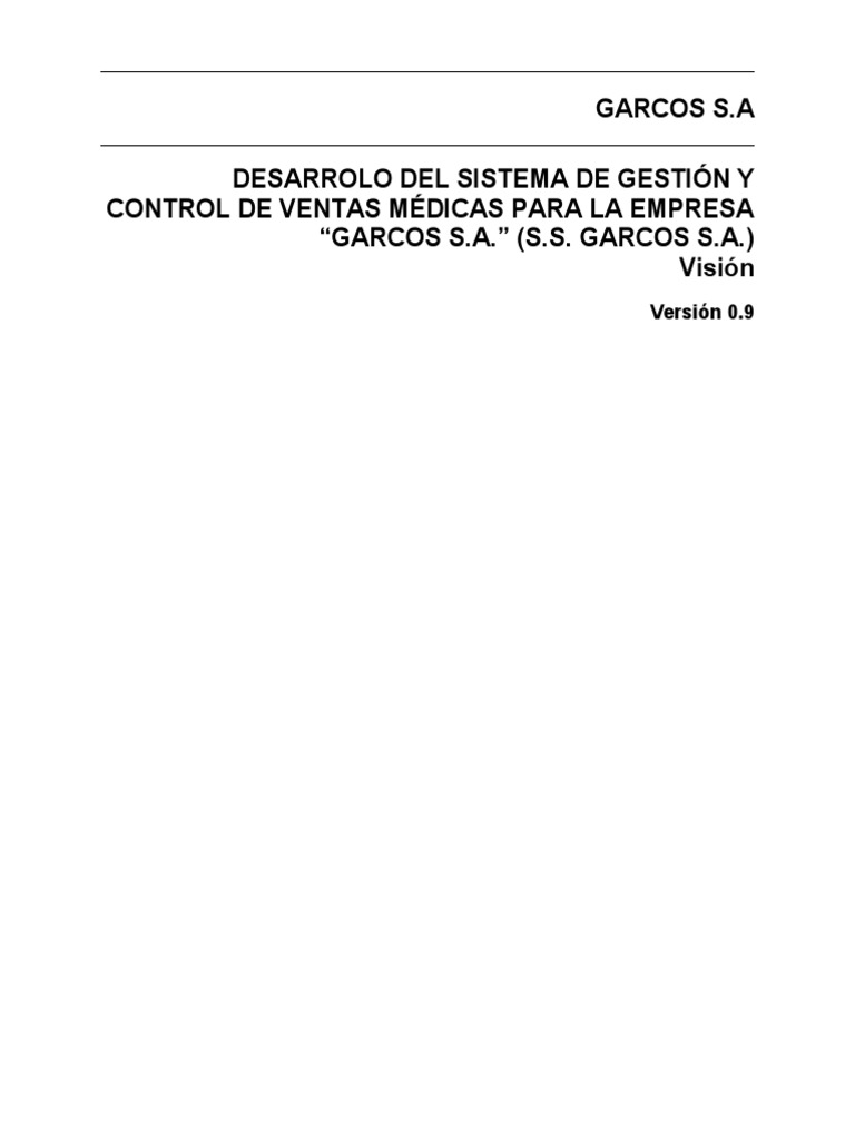 Documento Visión-Ejemplo Diseño de Software | PDF | Usuario ...