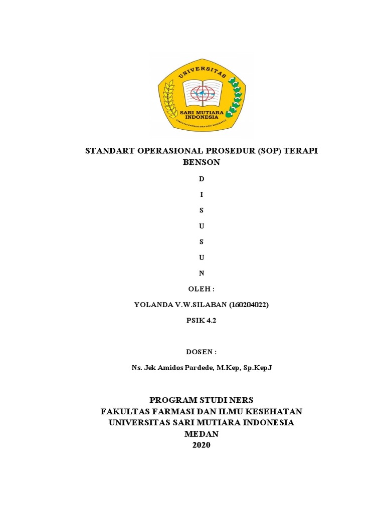 Standart Operasional Prosedur Terapi Benson | PDF