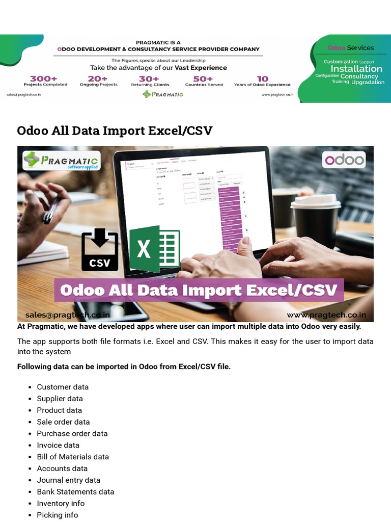 Odoo All Data Import Excel Csv Pragtech Blogger Pdf Quick Books Microsoft Excel