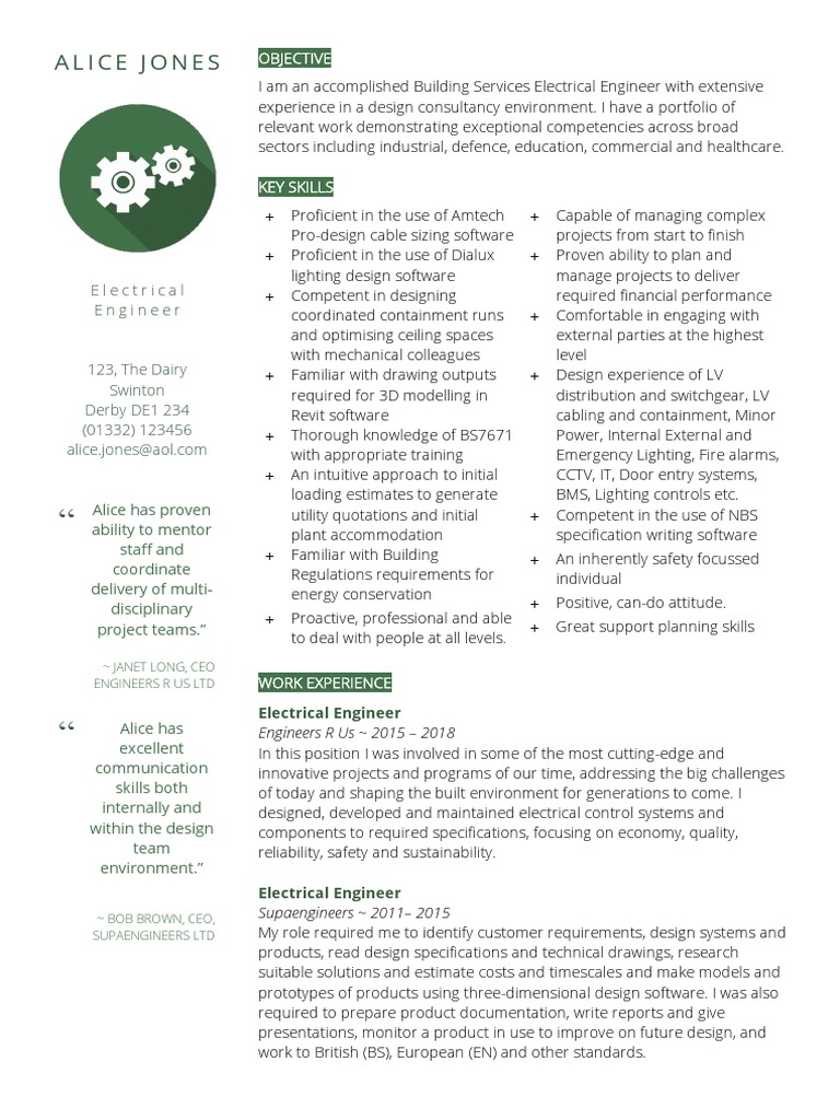 Engineering CV Template | PDF | Engineer | Specification (Technical ...