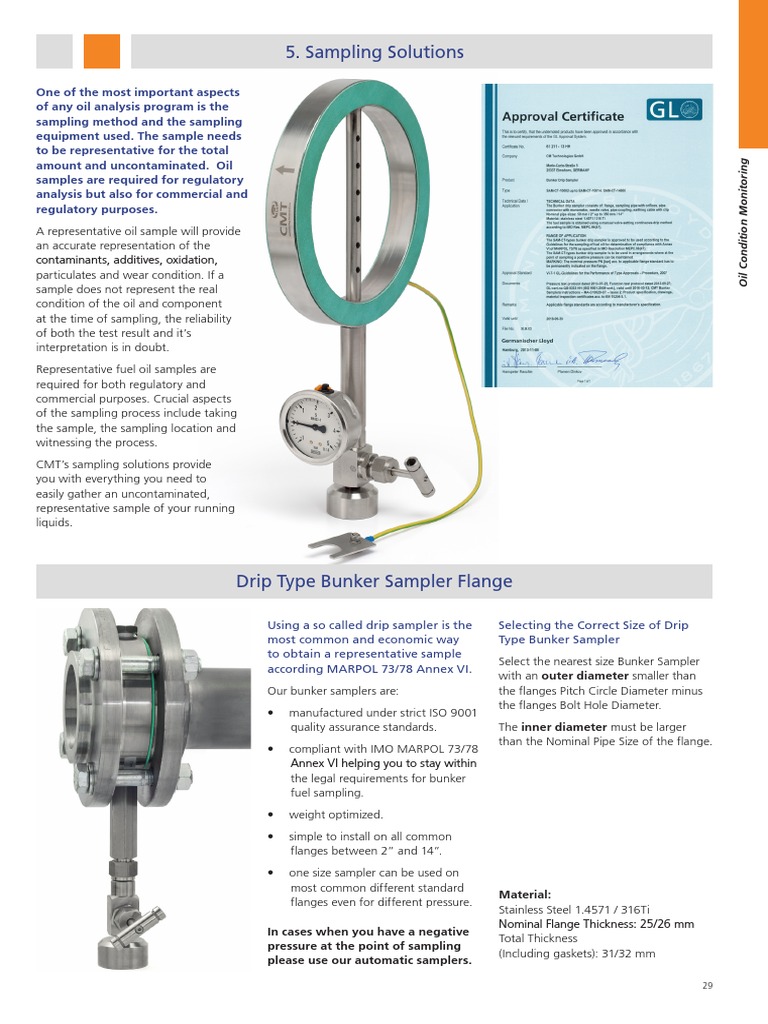 Drip Type Bunker Sampler Flange | PDF | Fuel Oil | Pipe (Fluid Conveyance)