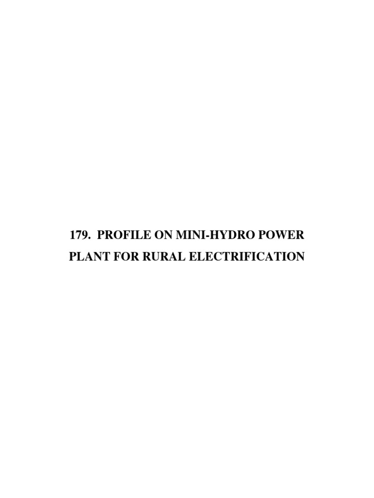 Profile On Mini-Hydro Power Plant For Rural Electrification | PDF ...