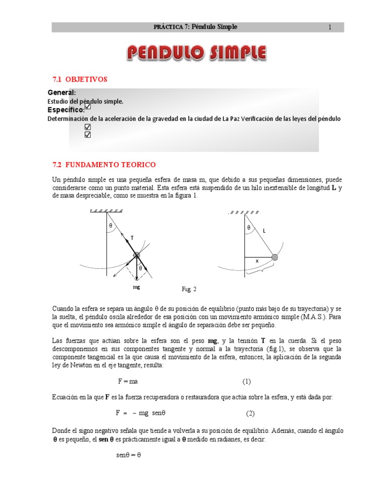 Pendulo Simple Con Datos | PDF | Péndulo | Cantidades fisicas