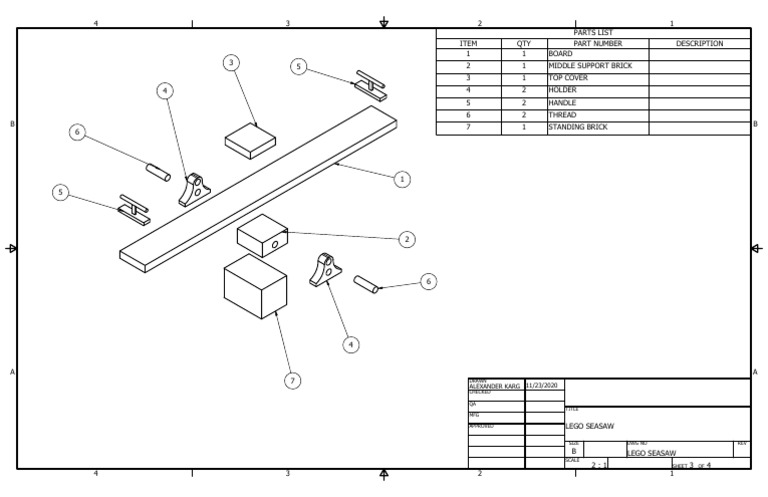Lego Seesaw Exploded Drawing | PDF