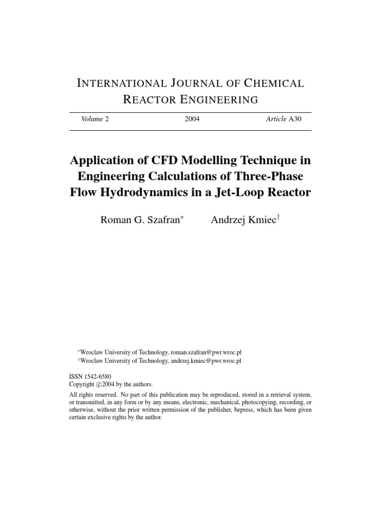 CFD Modelling of A Jet-Loop Reactor | PDF | Computational Fluid Dynamics | Fluid Dynamics
