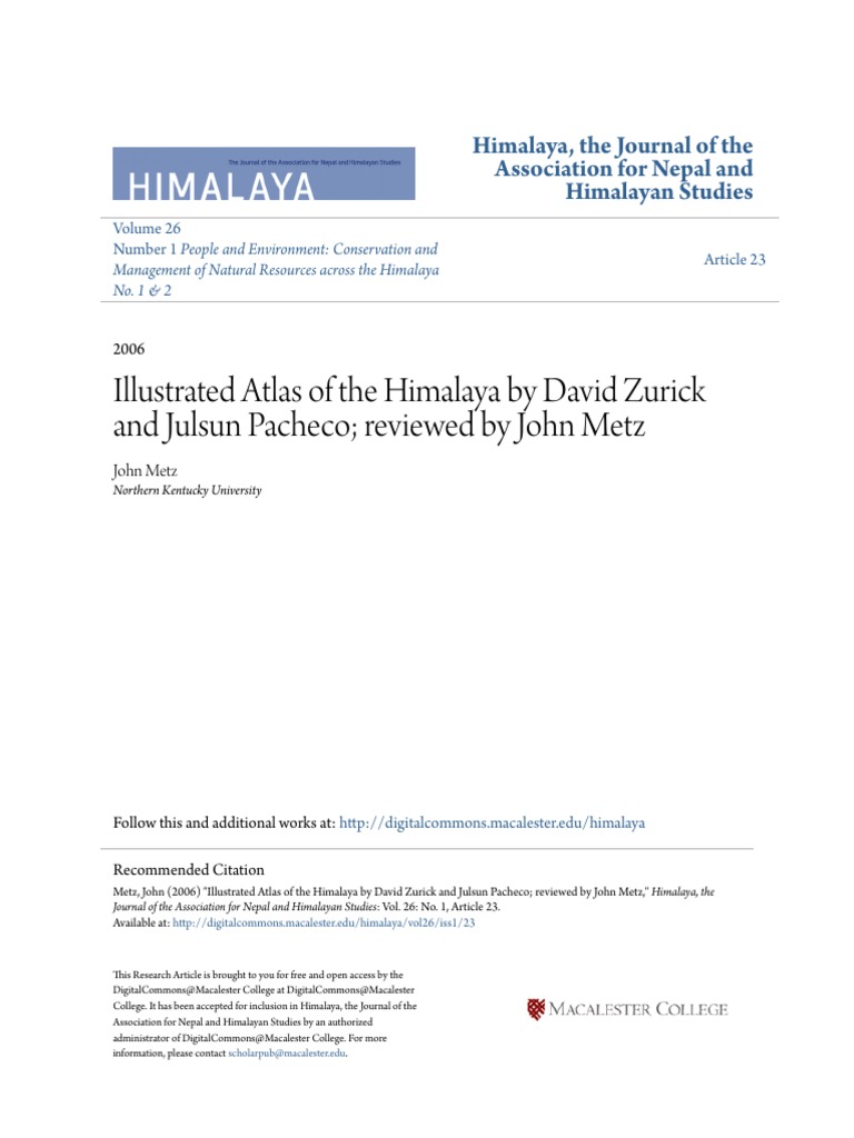 Illustrated Atlas of the Himalaya Review | PDF | Classics