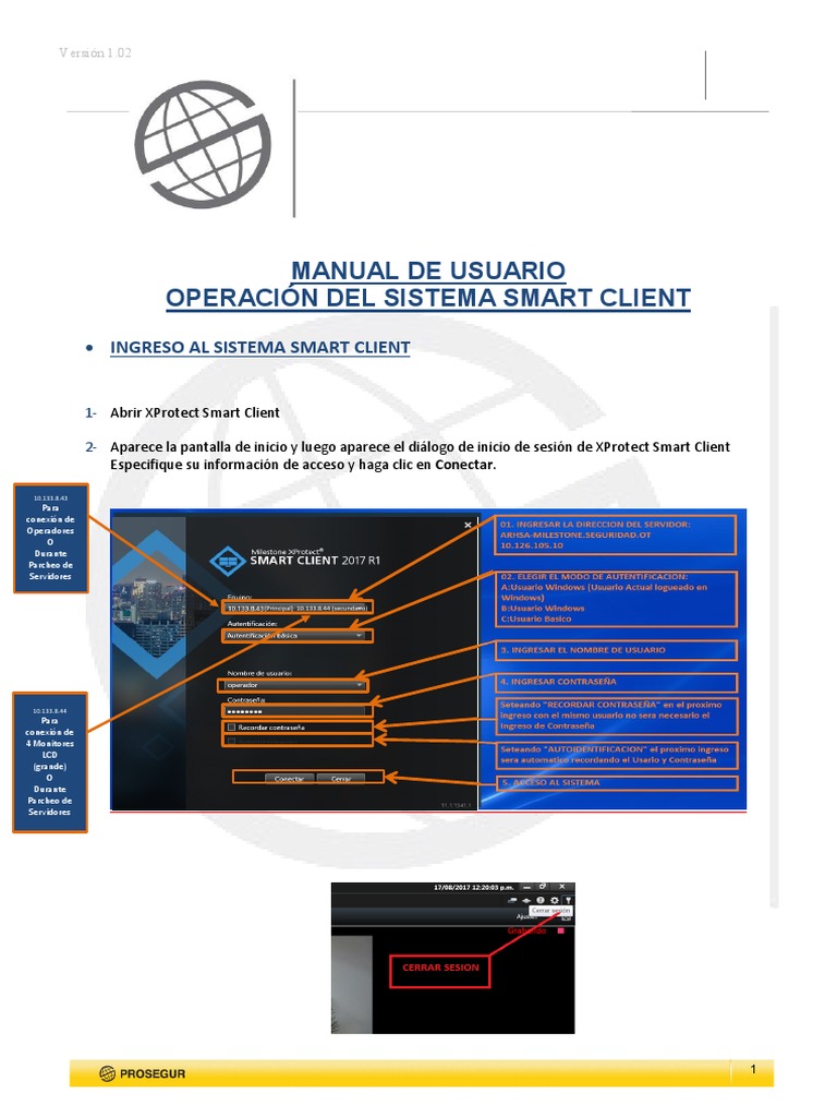 Manual de Operación Milestone - Smart Client | PDF | Vídeo | Servidor ...