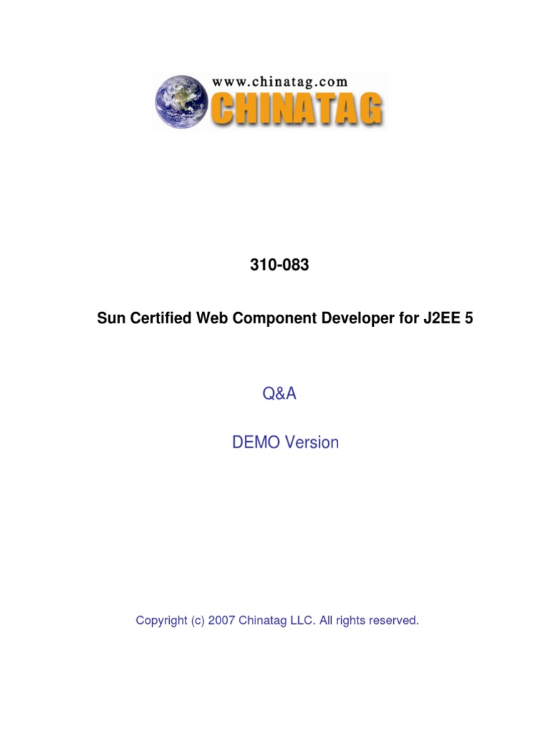 Sun Certified Web Component Developer For J2ee 5 Pdf Java Server Pages Class Computer