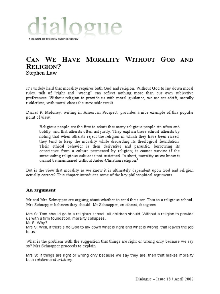 Stephen Law Morality Without God | PDF | Atheism | Divine Command Theory