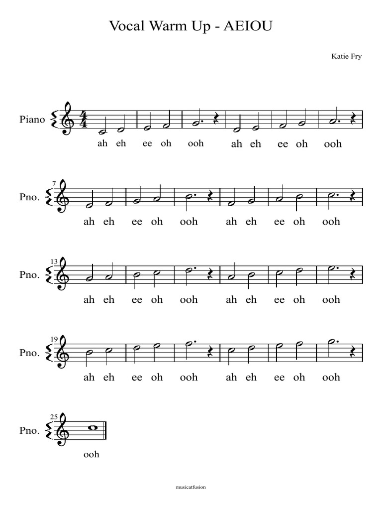 Vocal Warm Up - AEIOU PDF | PDF