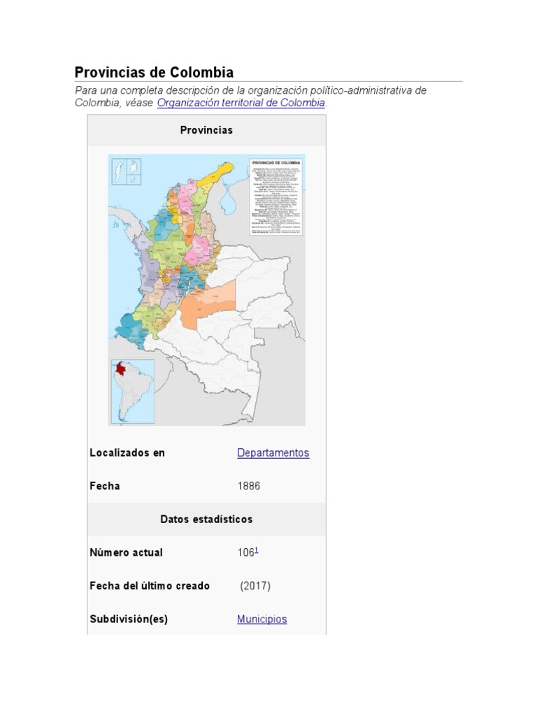 Provincias de Colombia | PDF | Colombia