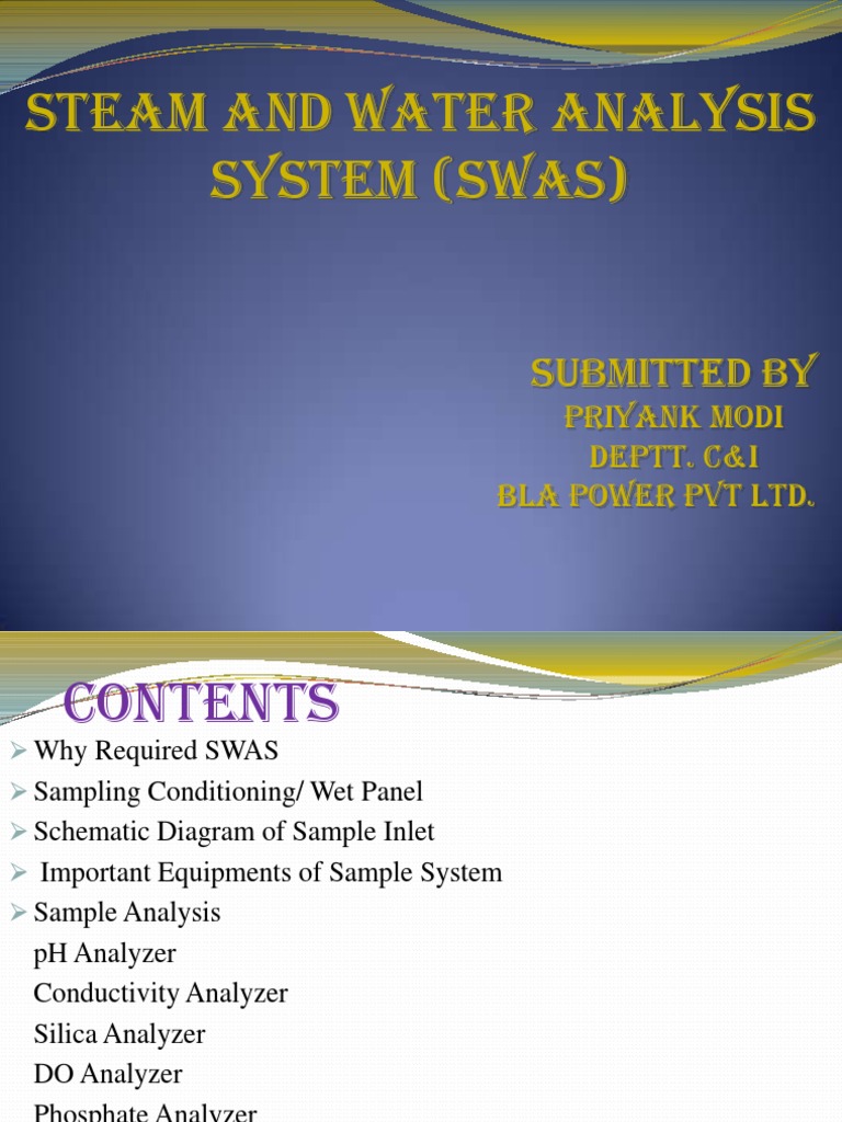 Steam and Water Analysis System (Swas) : Submitted by | PDF | Ph ...