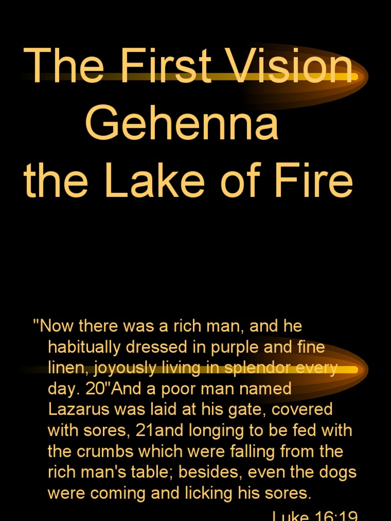 Gehenna - The Lake of Fire - Preached at Open Door Christian Fellowship ...
