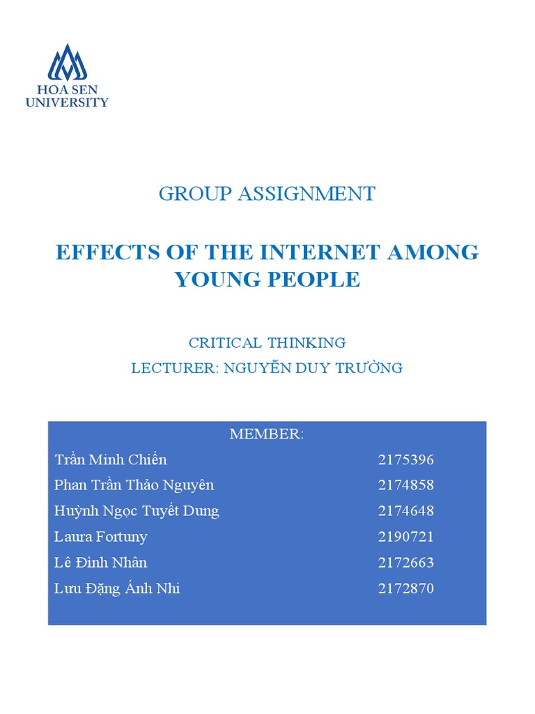 Effects of The Internet Among Young People: Group Assignment | PDF ...