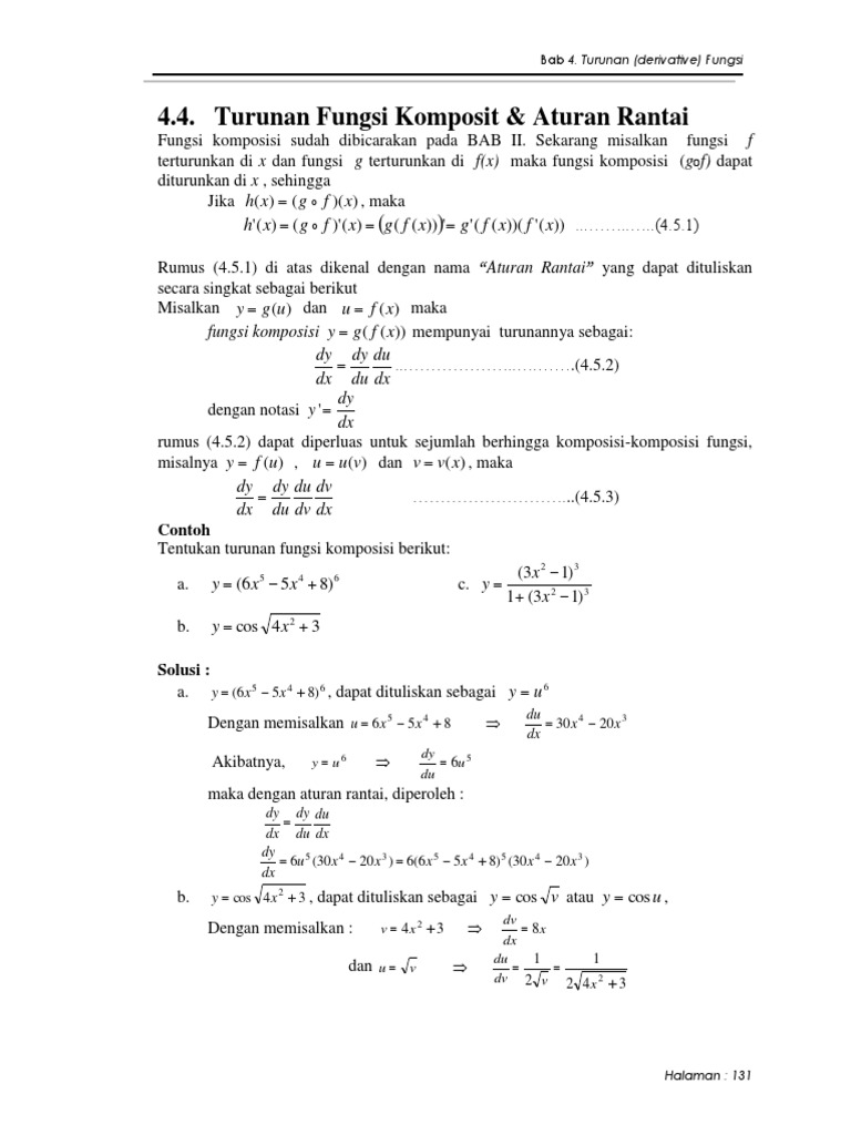 Pertemuan 7 Turunan Fungsi Lanjutan | PDF