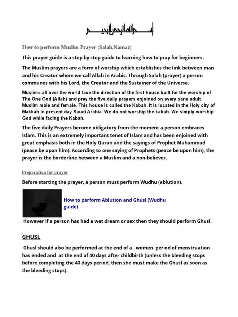 How To Perform Muslim Prayer | PDF | Islamic Behaviour And Experience ...