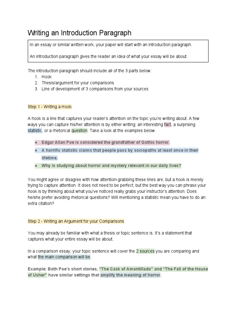 Introductory Paragraph | PDF