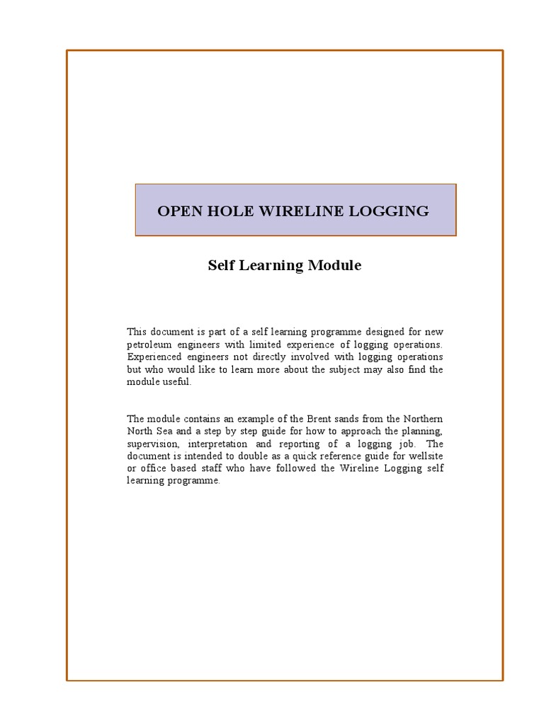 Open Hole Wireline Logging | PDF | Porosity | Physical Sciences