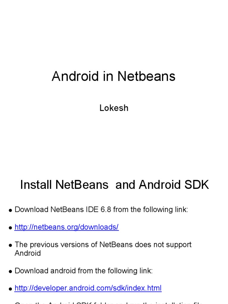 Android in NetBeans | PDF
