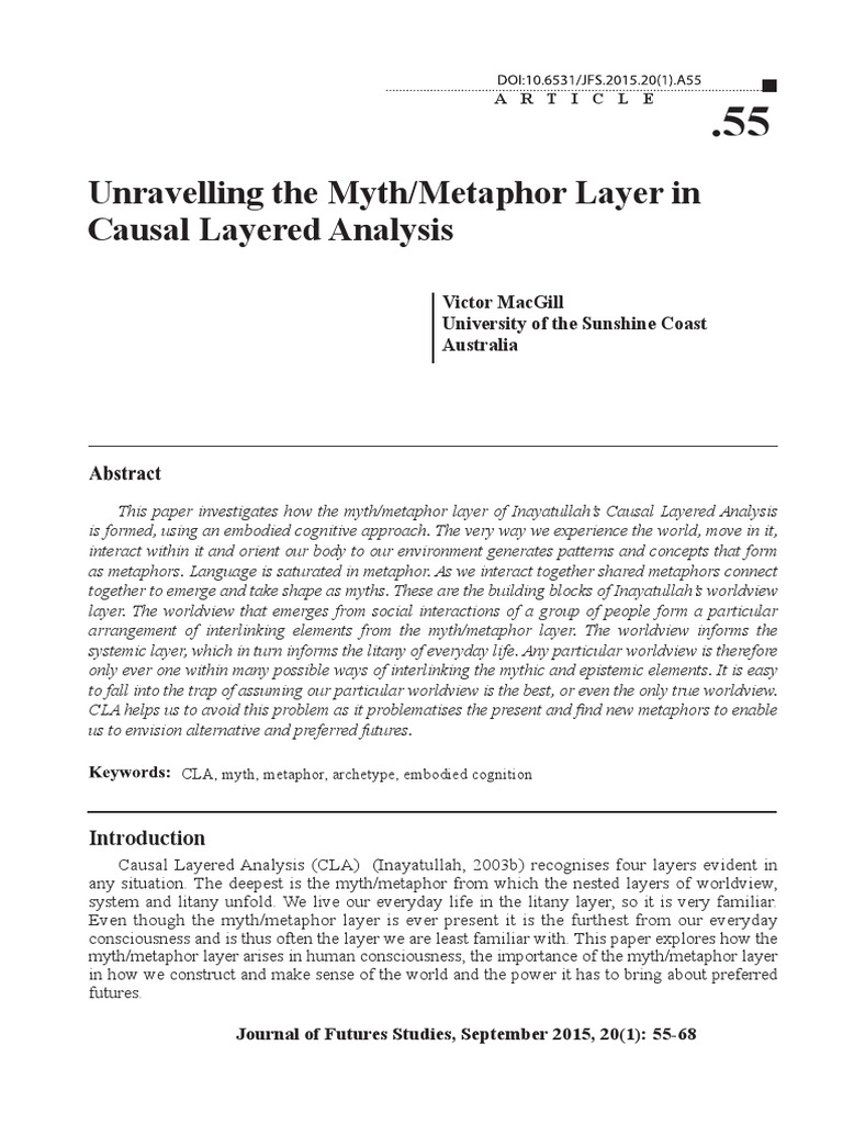 Unravelling The Myth/Metaphor Layer in Causal Layered Analysis | PDF ...