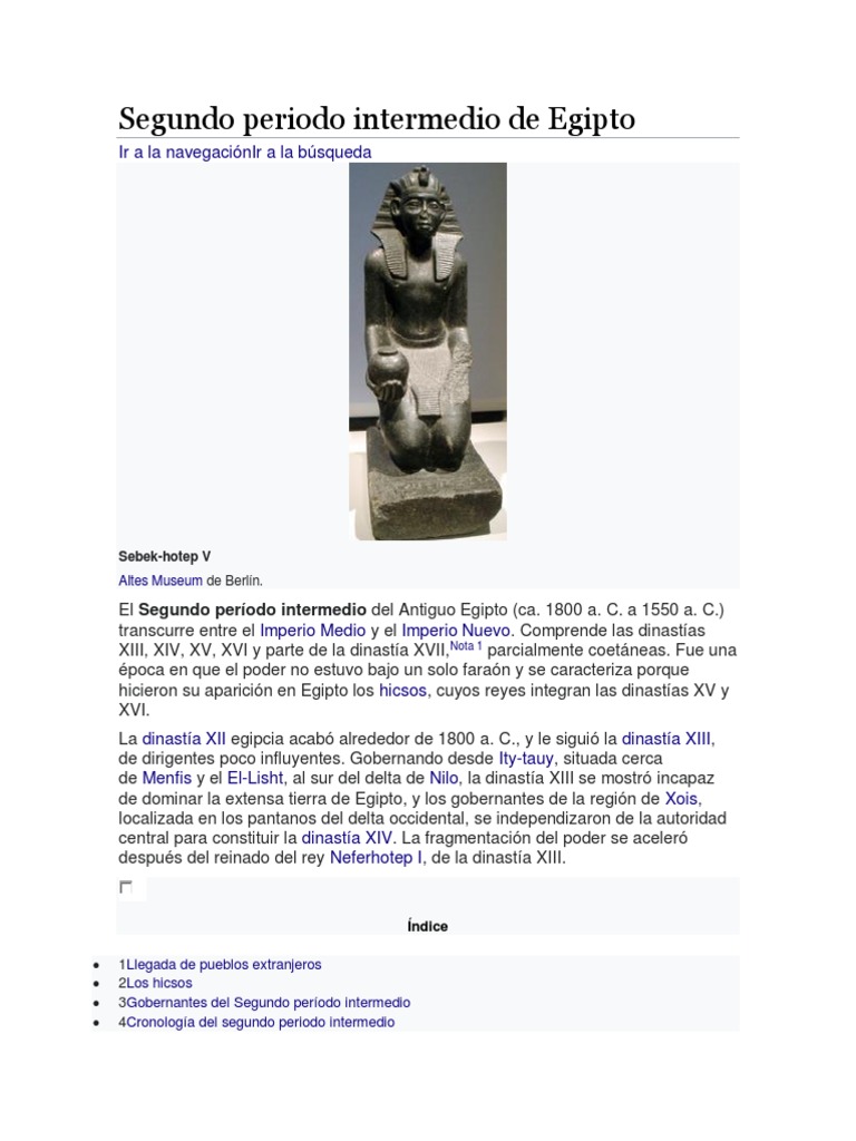 Segundo Periodo Intermedio de Egipto | PDF | Antiguo Egipto