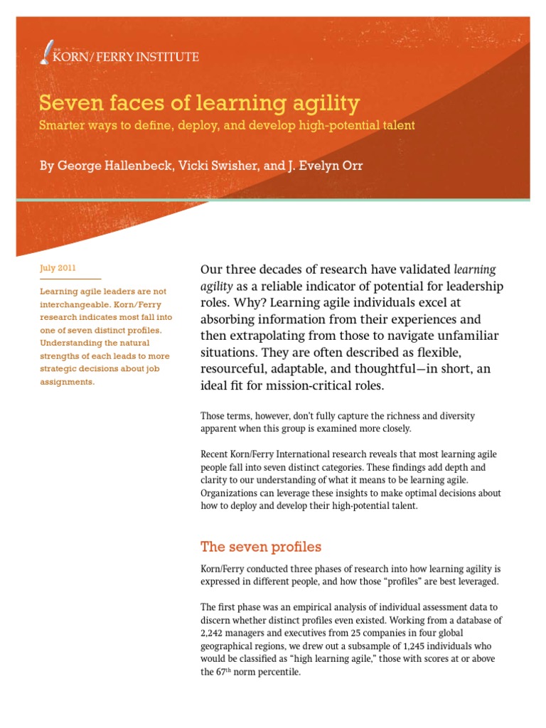 Seven Faces of Learning Agility: Smarter Ways To Define, Deploy, and ...