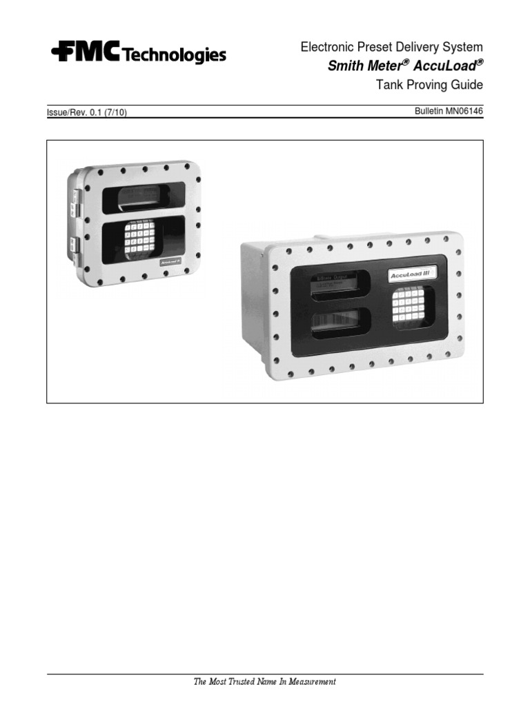 AccuLoad Tank Proving Guide | PDF | Flow Measurement | Calibration