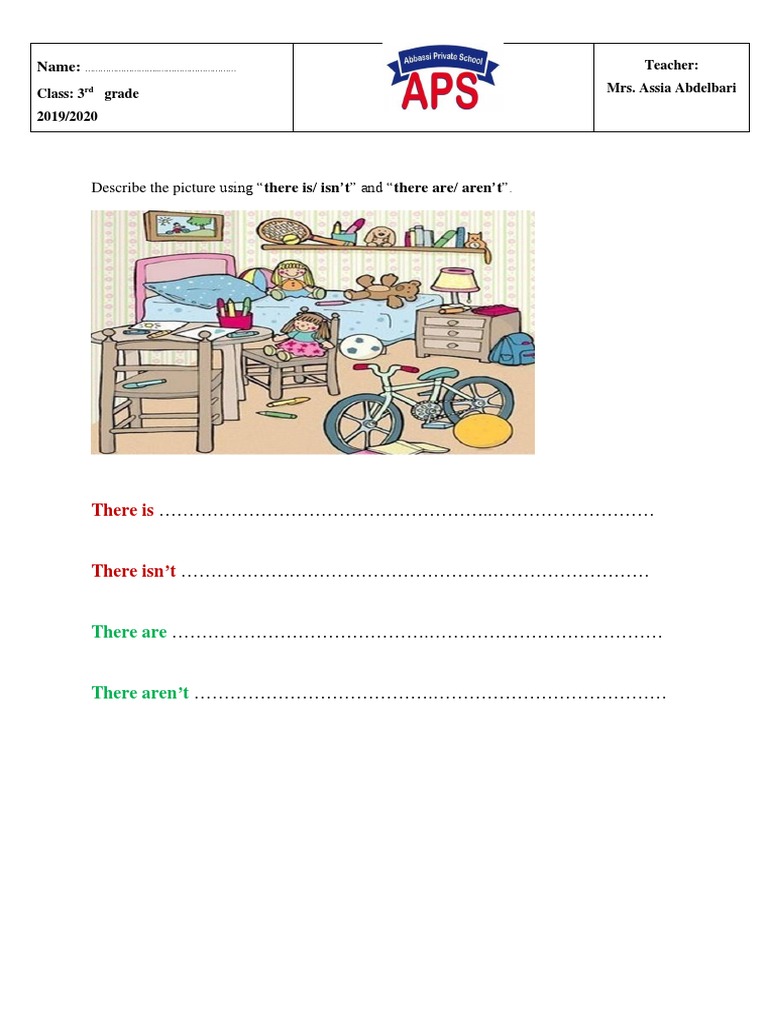 Describe The Picture Using "There Is/ Isn't" and "There Are/ Aren't" | PDF
