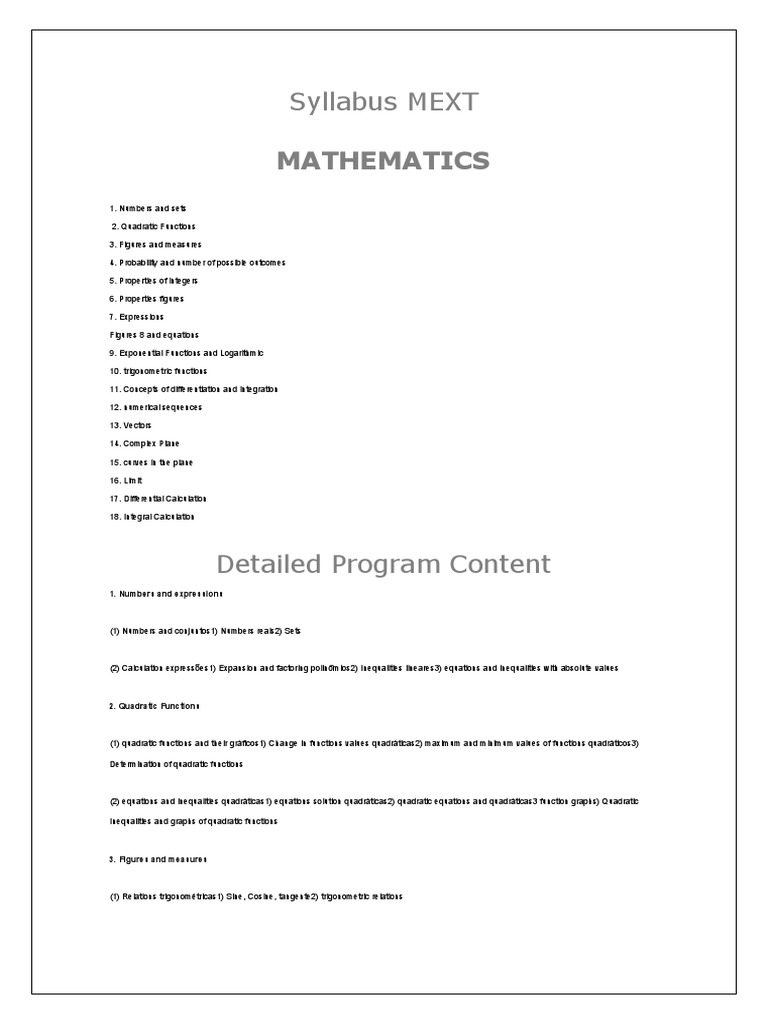 Syllabus MEXT: Mathematics | PDF | Trigonometric Functions | Function ...