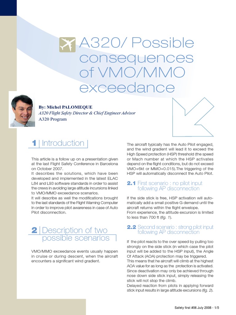 A320/ Possible Consequences of Vmo/Mmo Exceedance | PDF | Aviation | Aircraft