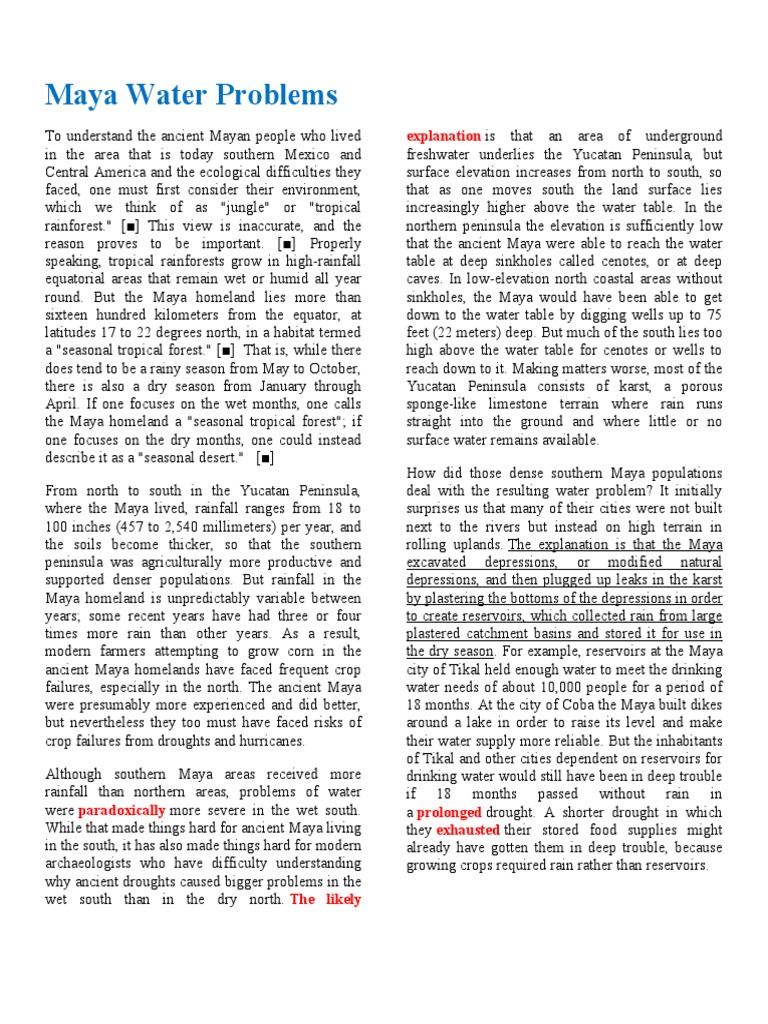 Maya Water Problems | PDF | Yucatán Peninsula | Rain