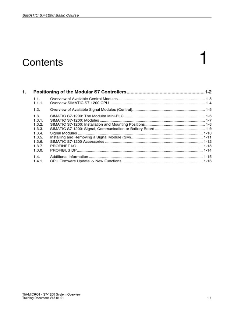 Positioning of The Modular S7 Controllers