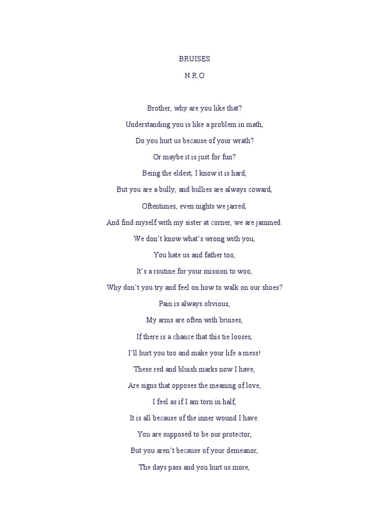 BRUISES | PDF | Self-Improvement | Poetry