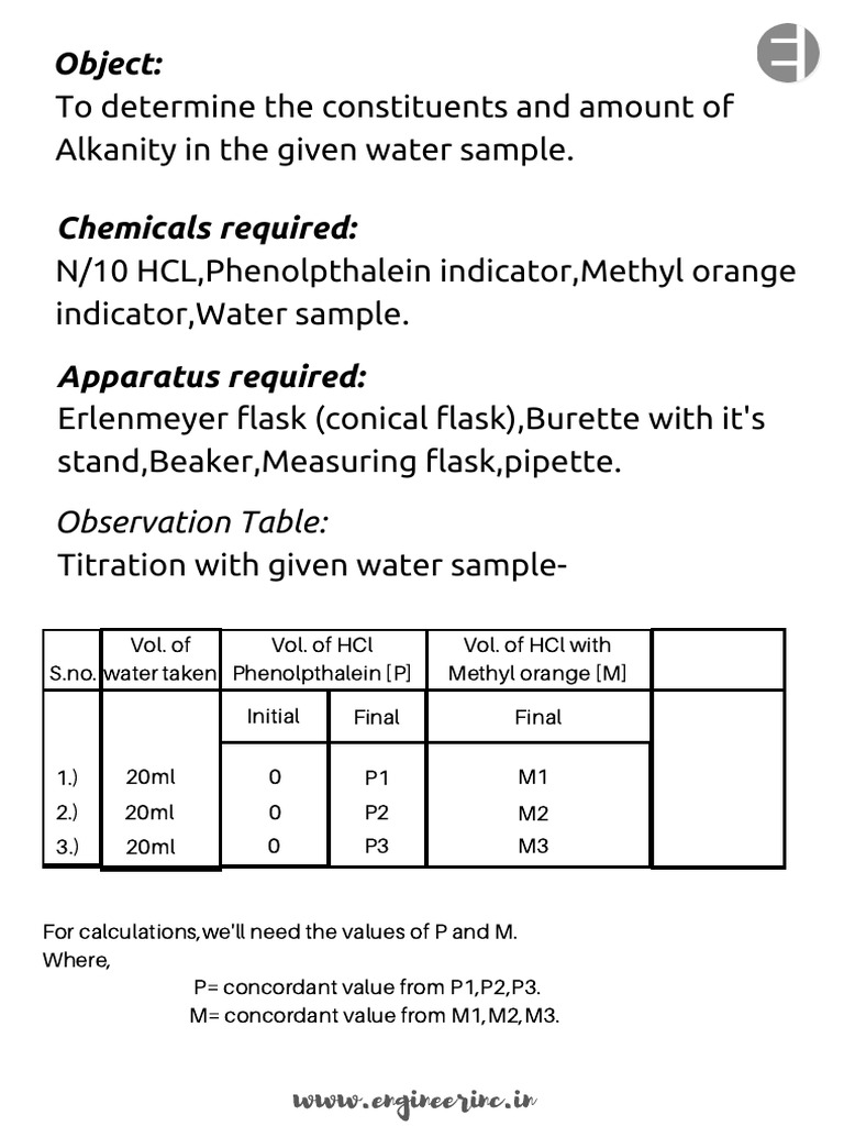 Alkalinity Calculation in Water Samples | PDF | Carbonate | Titration