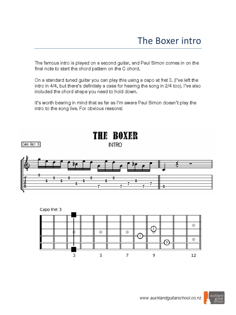 Guitar Chords The Boxer