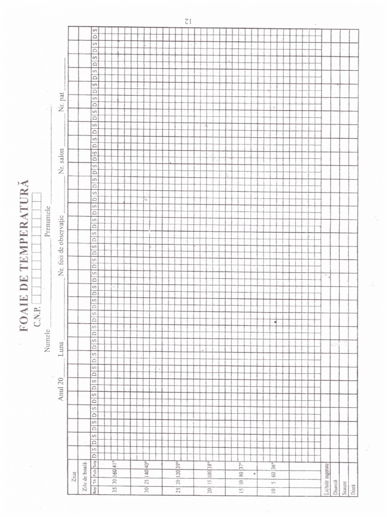 Foaie de Temperatura | PDF