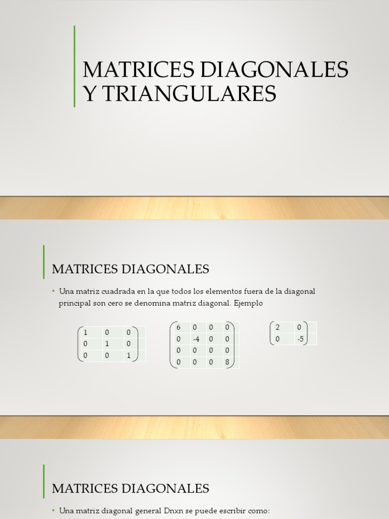 Matrices Diagonales y Triangulares | PDF | Matriz (Matemáticas ...