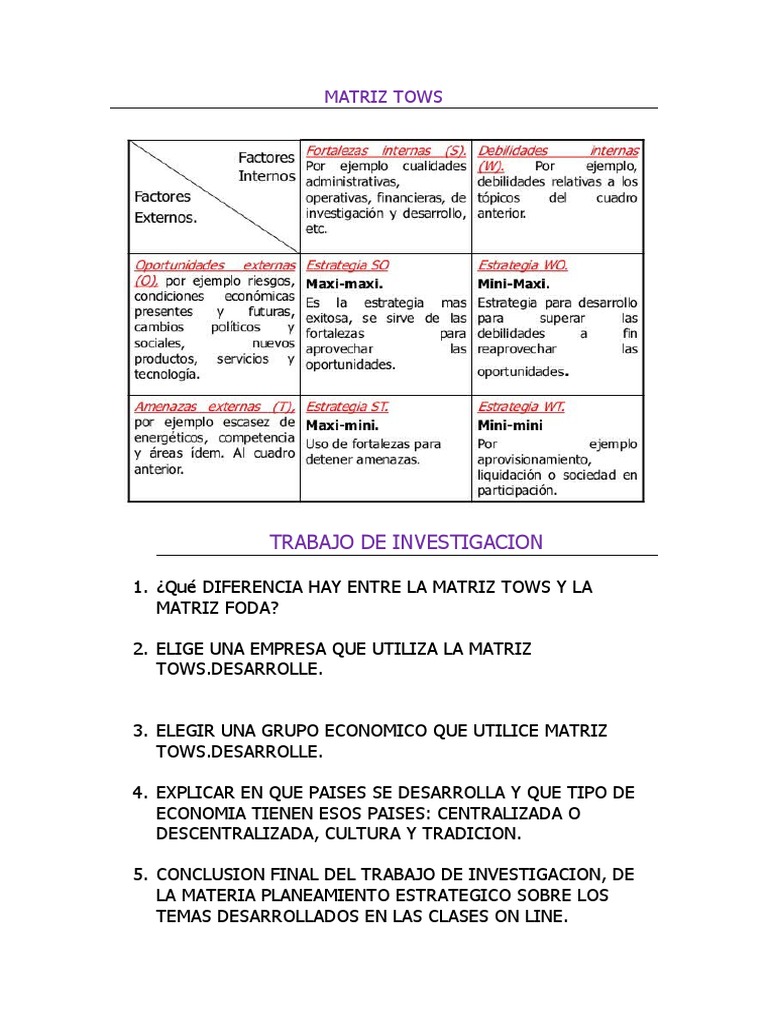 Plan Estr TP #5 Matriz Tows Final | PDF | Arte
