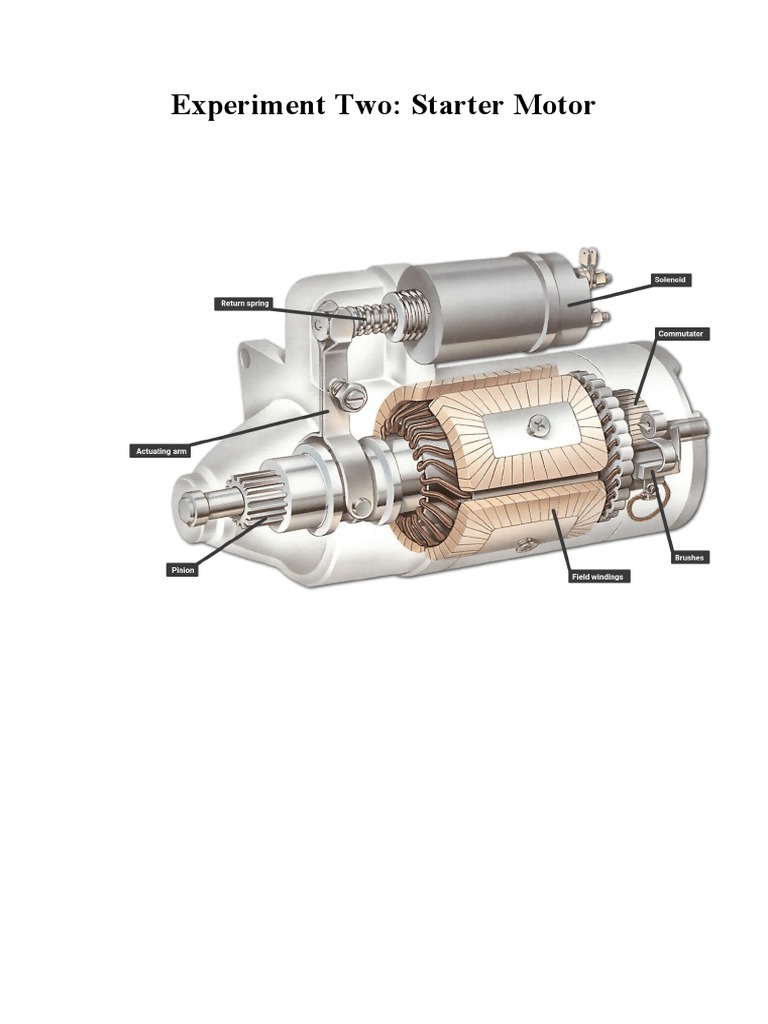 Experiment Two: Starter Motor | PDF | Electric Motor | Engines