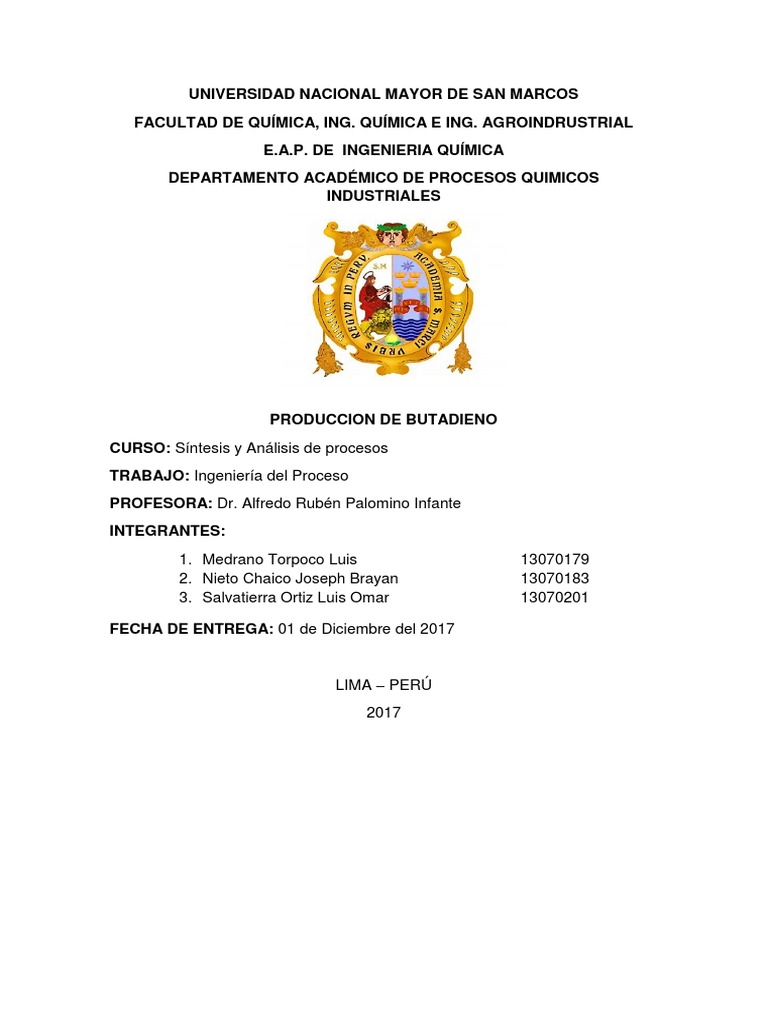 Produccion de Butadieno PDF | PDF | Sustancias químicas | Química