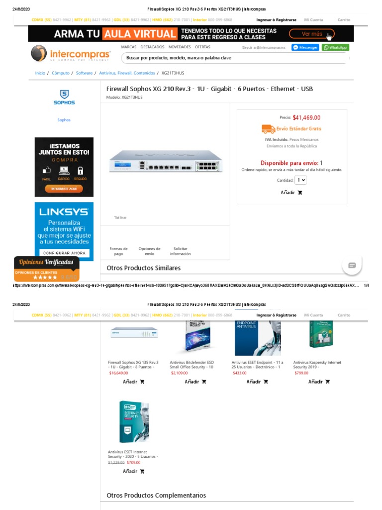 Firewall Sophos XG 210 Rev.3 6 Puertos XG21T3HUS - Intercompras | PDF ...