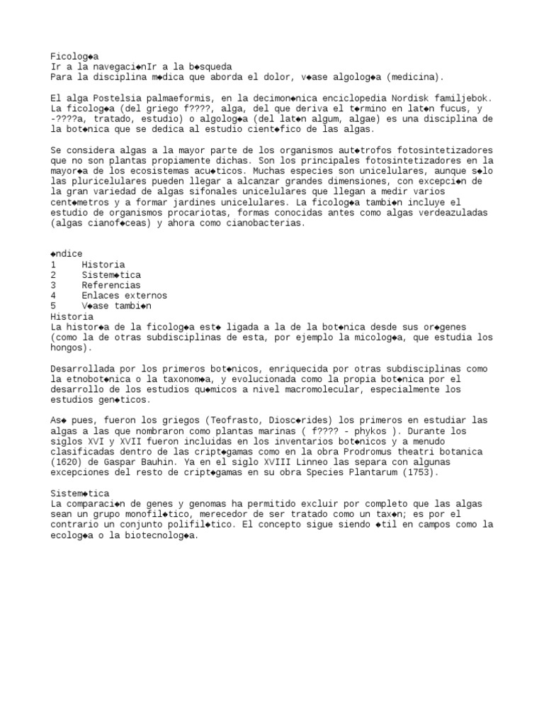 Definición y estudio de la ficología | PDF