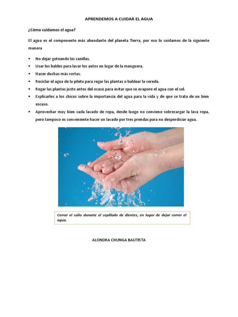 Aprendemos A Cuidar El Agua | PDF | Agua | Naturaleza